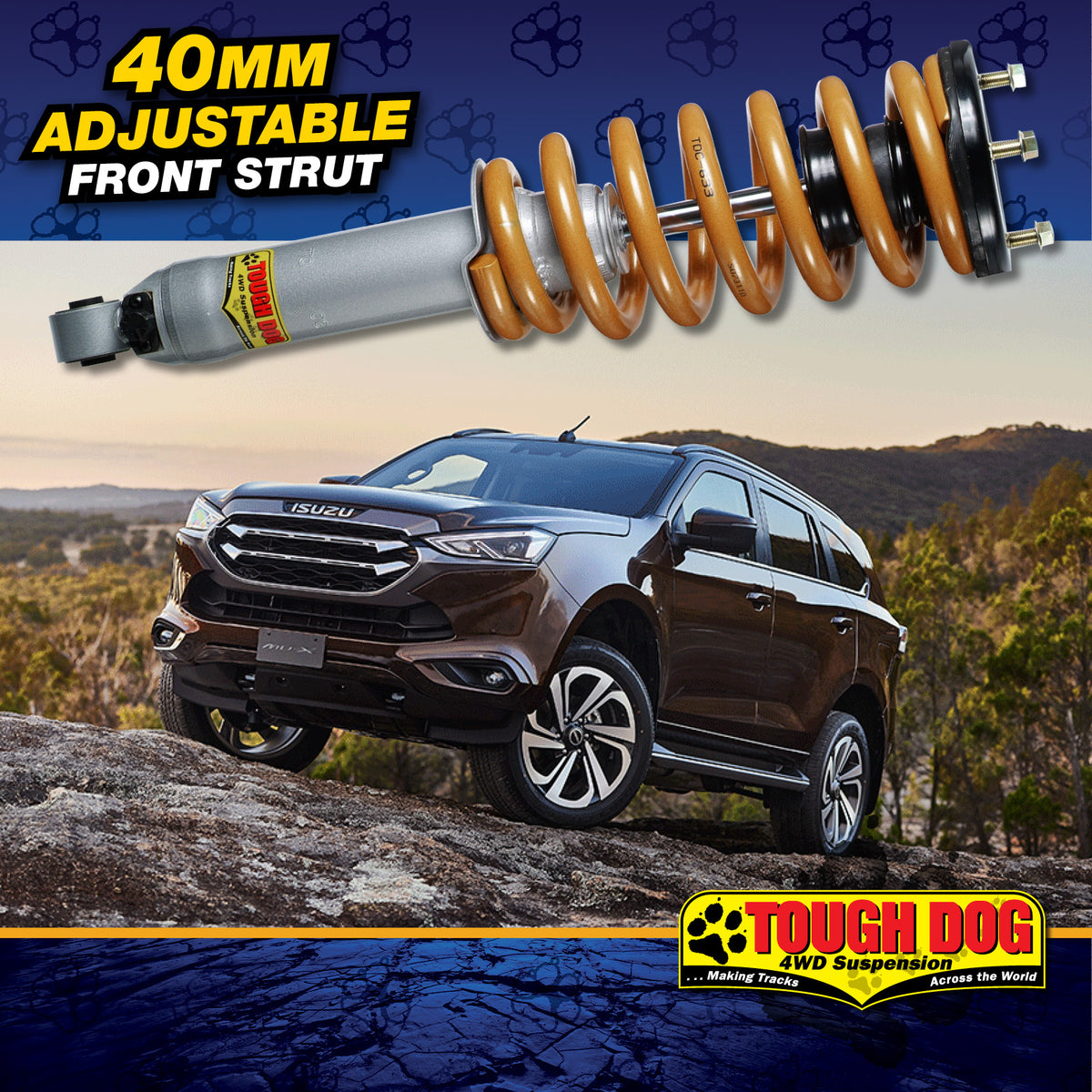 Front Adjustable Assembled Struts Isuzu MU-X 2021+ – Tough Dog Dealer